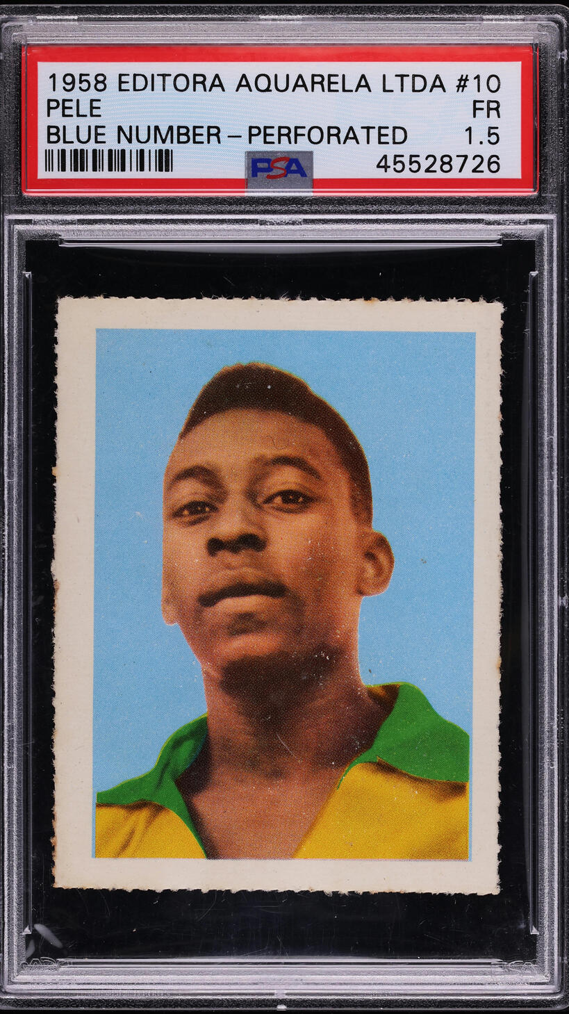 1958 Editora Aquarela Soccer Blue Number Pele ROOKIE PSA 1.5 PR on ...