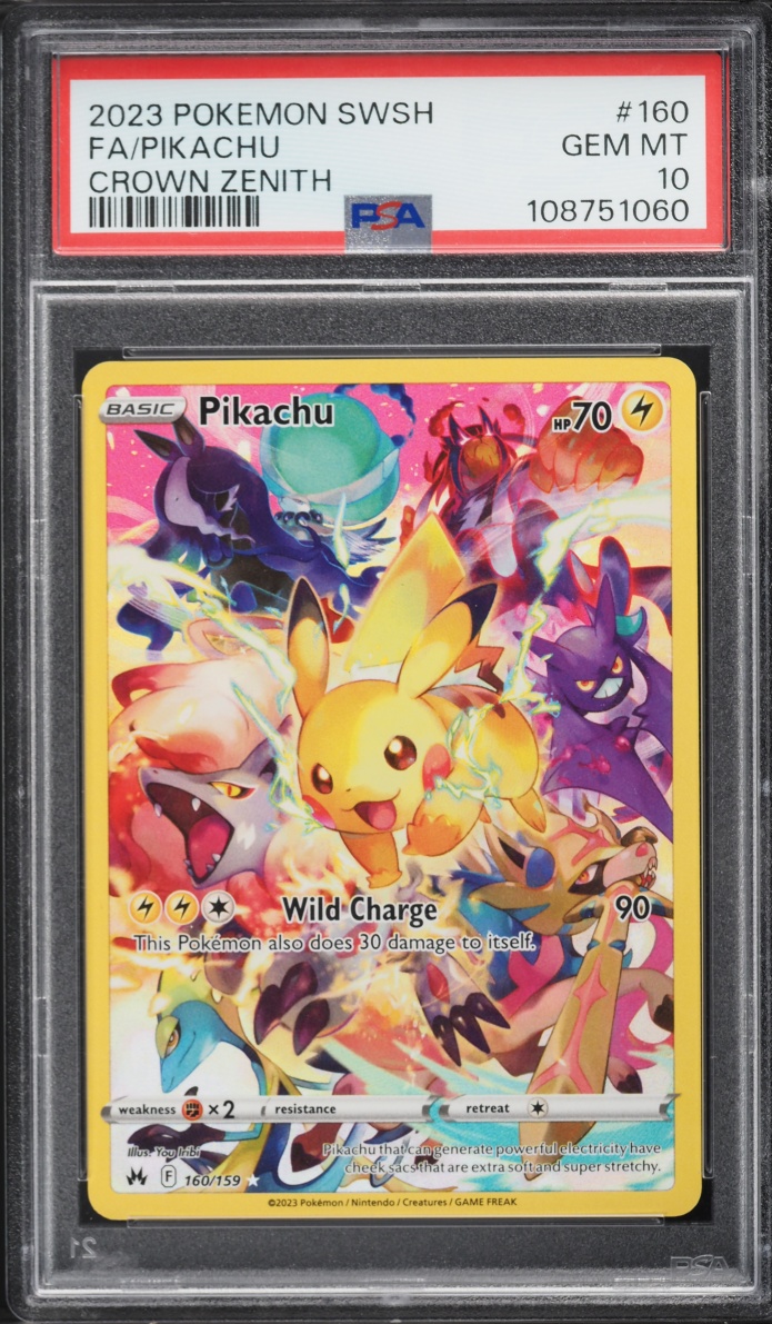 2023 Pokemon Sword & Shield Crown Zenith SEC Pikachu #160 PSA 10 GEM ...
