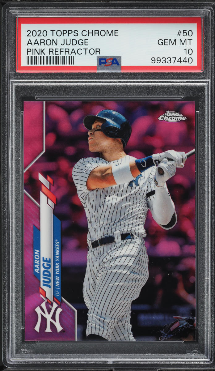 2020 Topps Chrome Pink Refractor Aaron Judge #50 PSA 10 GEM MINT on ...