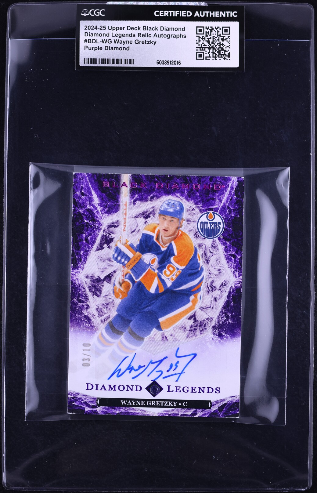 2024 Black Diamond Legends Purple Diamond Wayne Gretzky AUTO /10 CGC ...