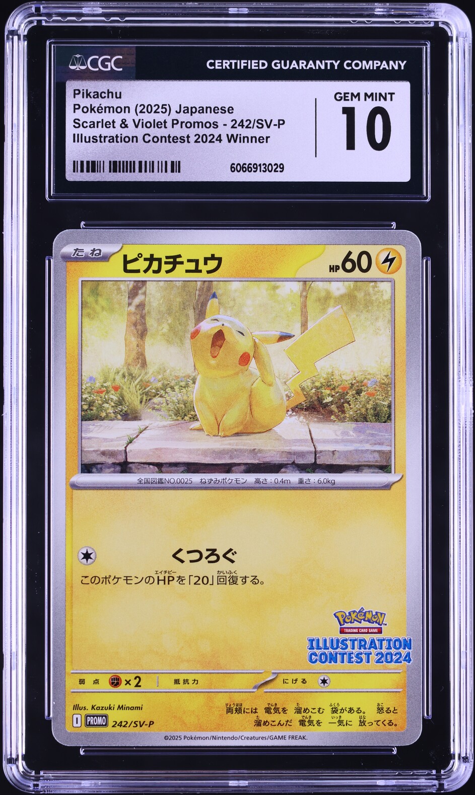 2025 Pokemon Japanese SV Promo Illustration Contest Pikachu #242 CGC 10 ...