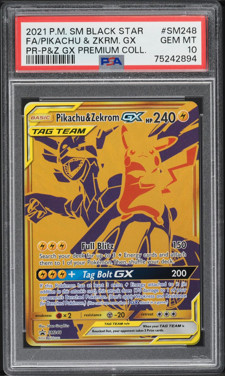 2021 Pokemon SM Black Star Promo Premium Pikachu & Zekrom GX PSA 10 GEM MINT on Fanatics Collect
