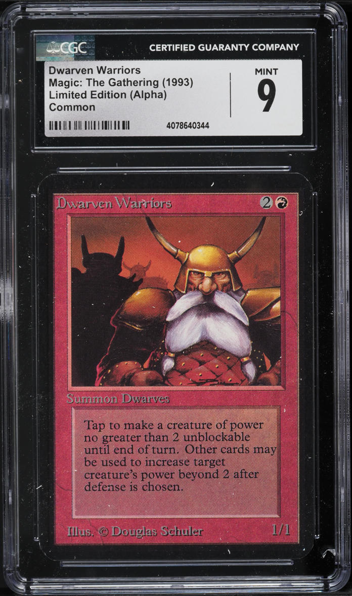 1993 Magic The Gathering MTG Alpha Dwarven Warriors CGC 9 MINT on ...