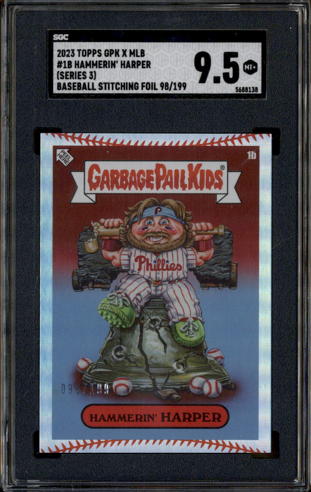 2023 Garbage Pail Kids MLB Baseball Stitching Foil Hammerin Harper /199 ...