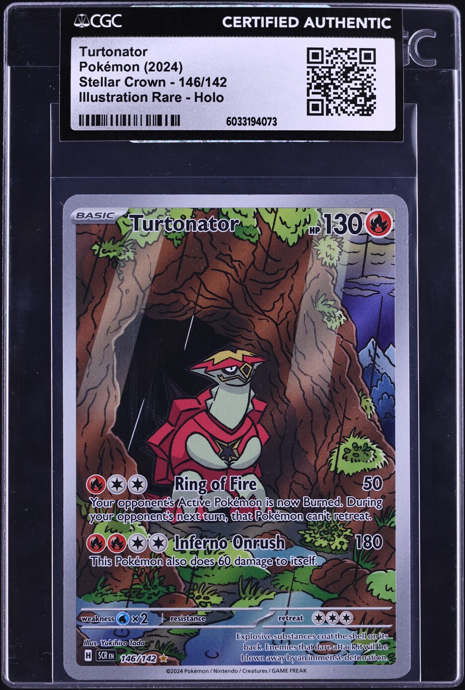 2024 Pokemon Scarlet & Violet Stellar Crown IR Turtonator #146 CGC AUTH ...