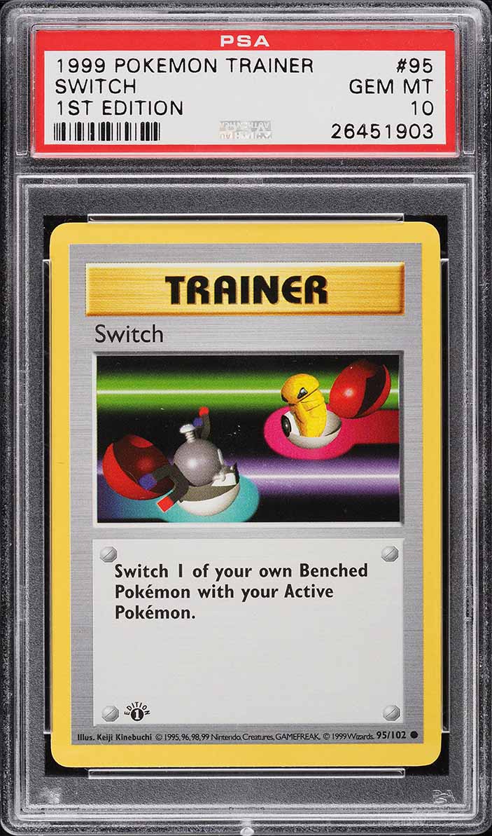 1999 Pokemon Base Set Shadowless 1st Edition Switch #95 PSA 10 GEM MINT ...