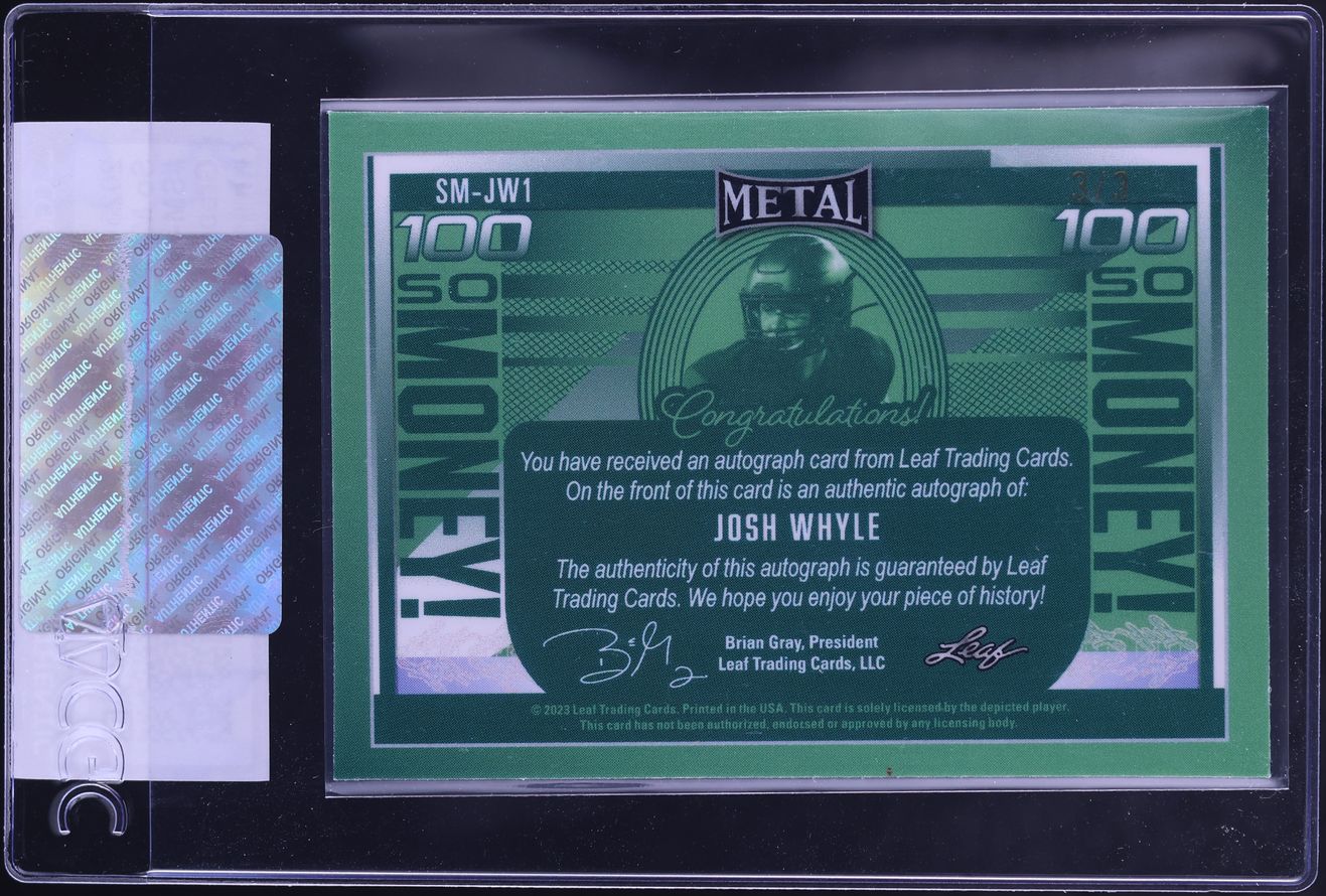 2023 Leaf Metal So Money! Green Crystal Josh Whyle ROOKIE AUTO 3/3 #SM ...