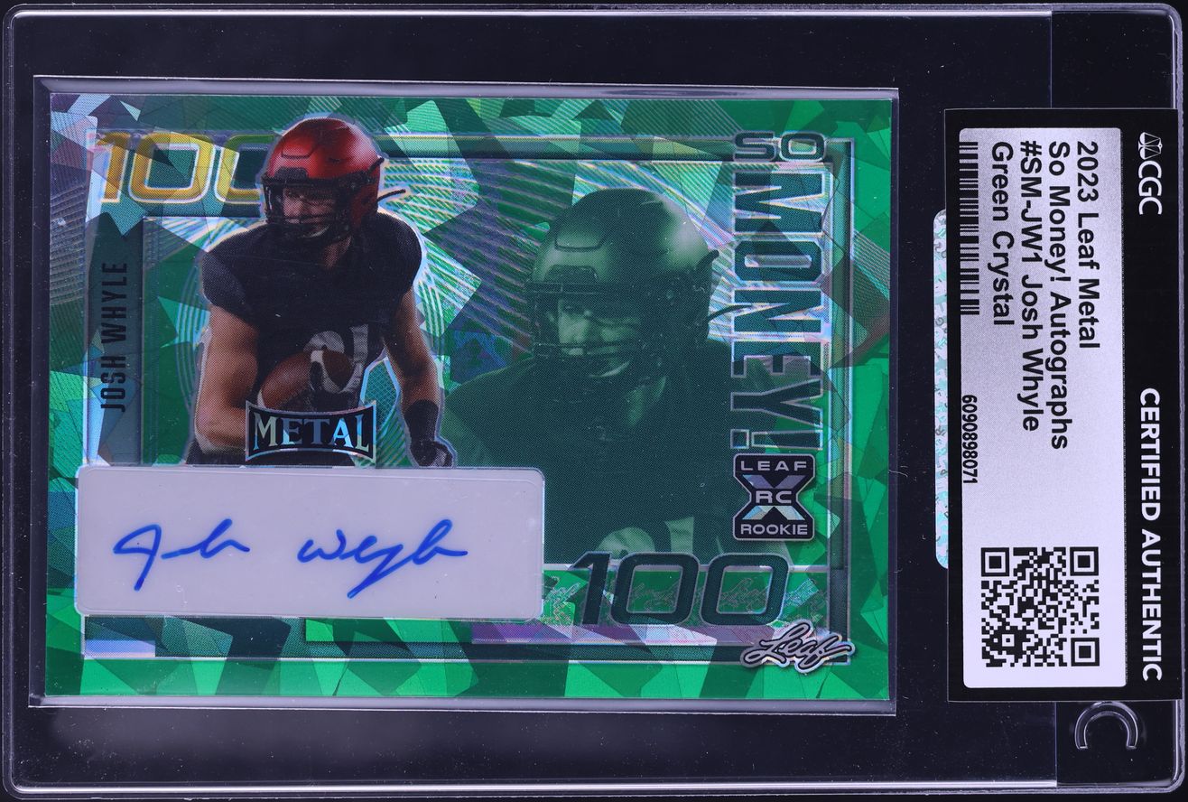 2023 Leaf Metal So Money! Green Crystal Josh Whyle ROOKIE AUTO 3/3 #SM ...