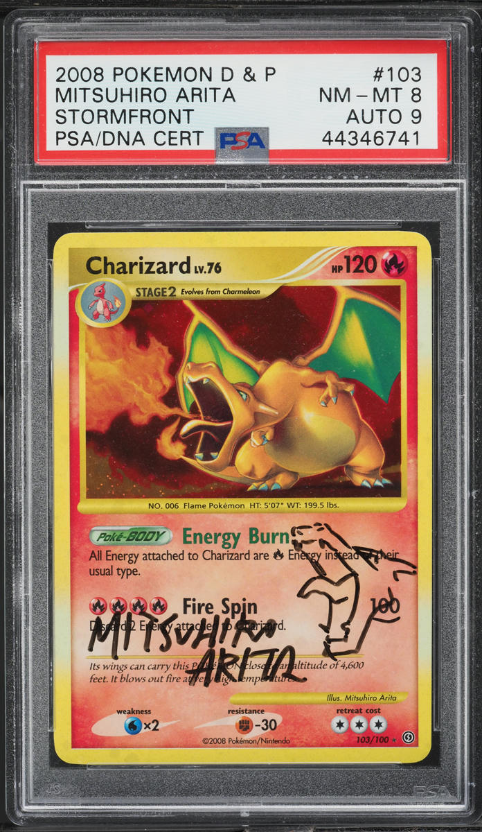 2008 Pokemon Diamond & Pearl Stormfront Holo Charizard AUTO DNA 9 #103 ...