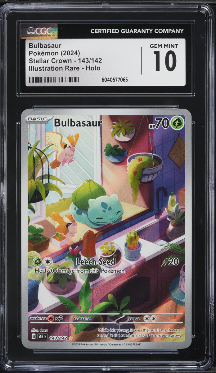 2024 Pokemon Scarlet & Violet Stellar Crown IR Bulbasaur #143 CGC 10 GEM MINT on Fanatics Collect