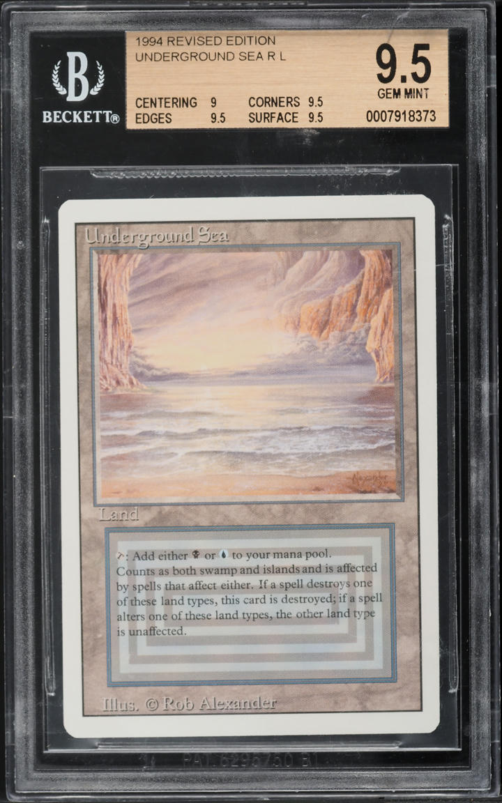1994 Magic The Gathering Revised Dual Land Underground Sea #273 BGS 9.5 ...