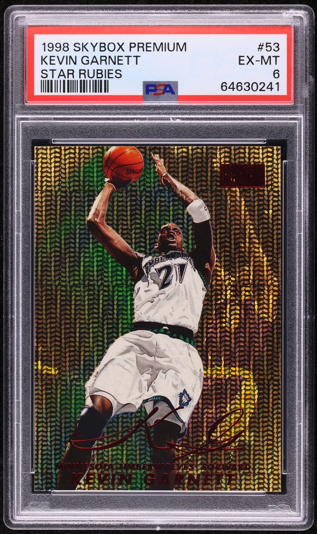 1998 Skybox Premium Star Rubies Kevin Garnett /50 #53 PSA 6 EXMT on Fanatics Collect