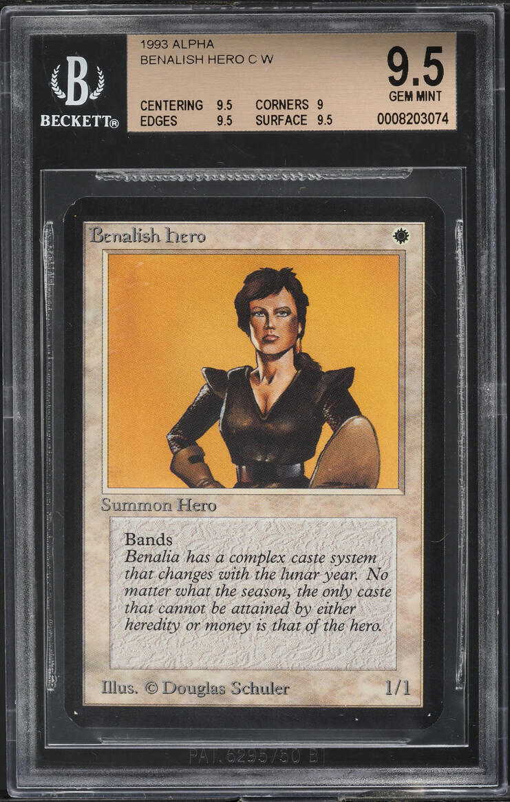 1993 Magic The Gathering MTG Alpha Benalish Hero BGS 9.5 GEM MINT on ...
