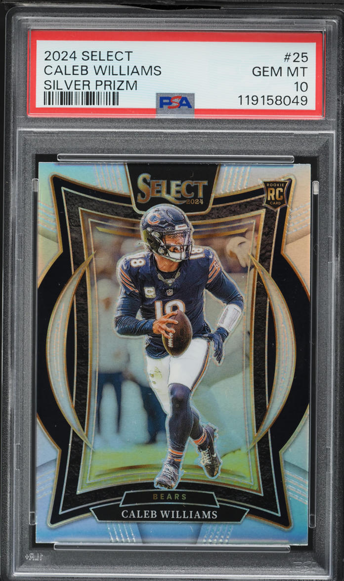 2024 Select Concourse Silver Prizm Caleb Williams ROOKIE #25 PSA 10 GEM ...