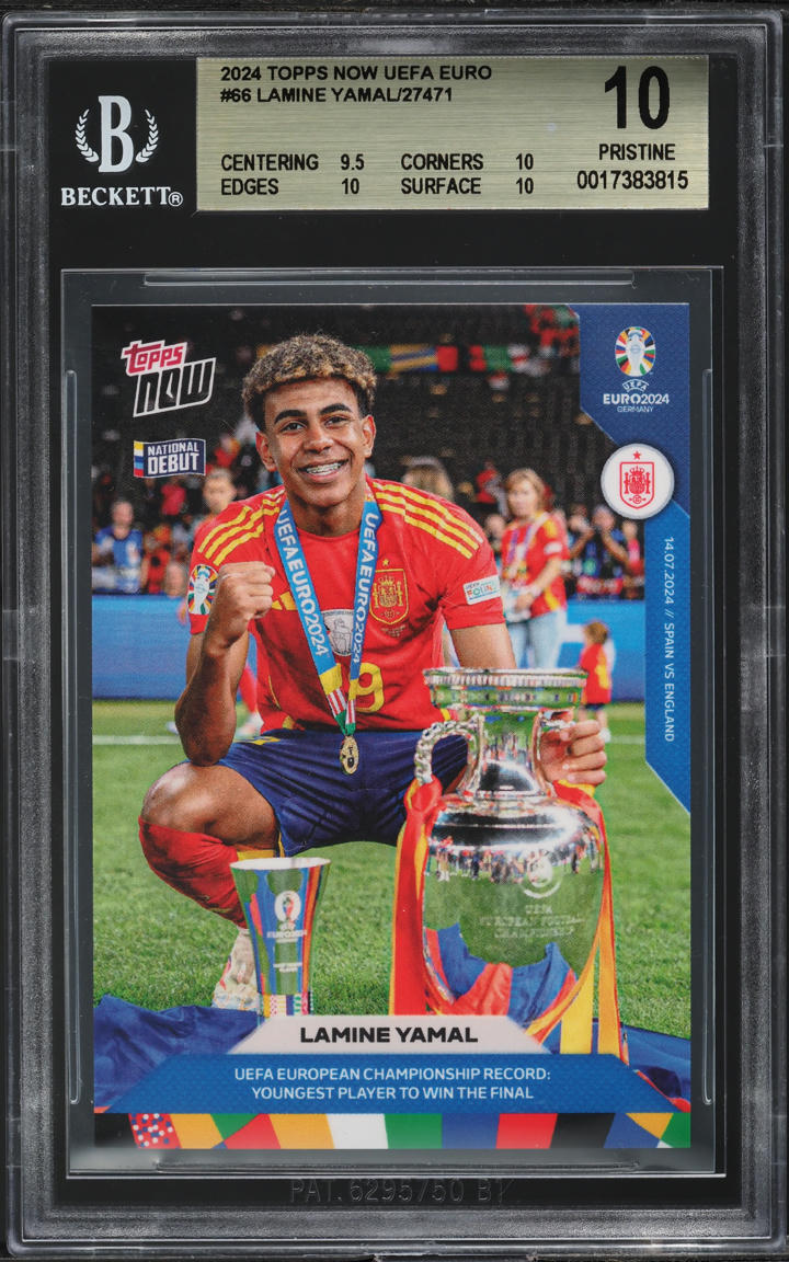 2024 Topps Now UEFA Euro Lamine Yamal ROOKIE #66 BGS 10 PRISTINE on Fanatics Collect