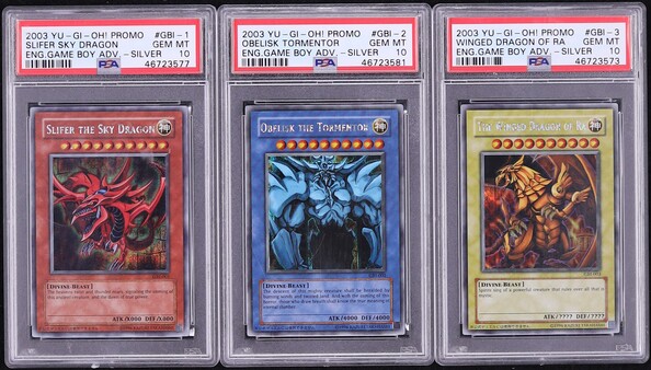 Lot(3) Yugioh Game Boy Advance GBI Egyptian God Secret Rare Set PSA 10 GEM MINT on Fanatics Collect