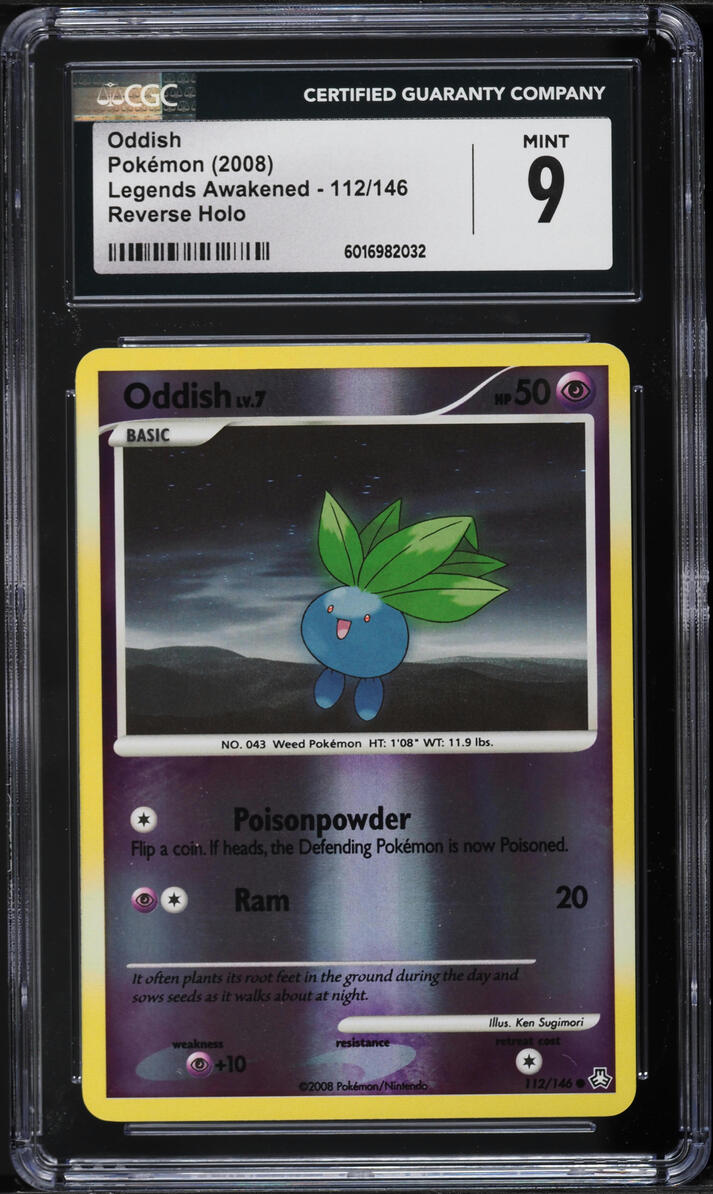 2008 Pokemon DP Legends Awakened Reverse Holo Oddish #112 CGC 9 MINT on Fanatics Collect