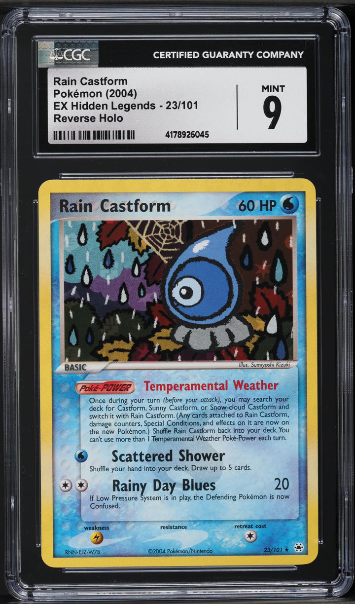 2004 Pokemon EX Hidden Legends Reverse Holo Rain Castform #23 CGC 9 MINT on Fanatics Collect