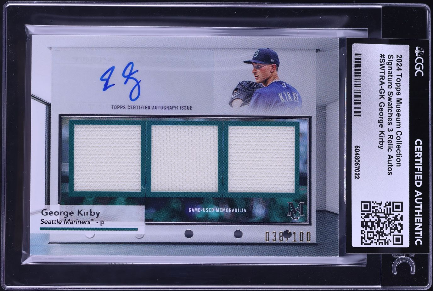 2024 Topps Museum Collection George Kirby PATCH AUTO /100 #SWTRA-GK CGC ...