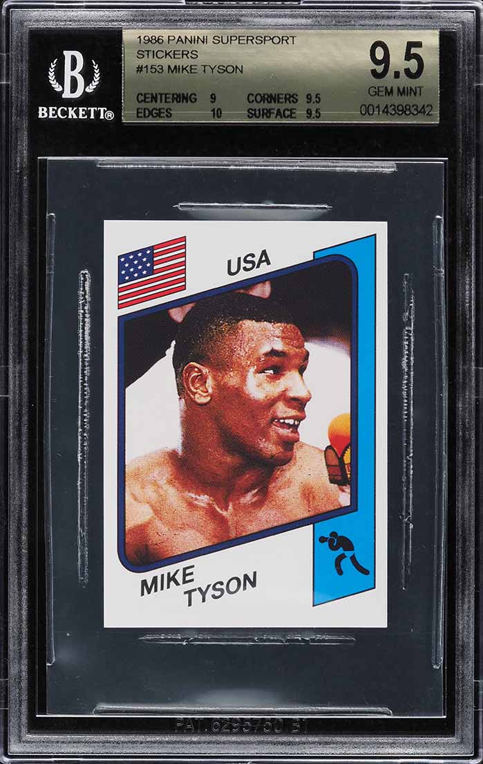 1986 Panini Supersport Italian Mike Tyson ROOKIE #153 BGS 9.5 GEM MINT ...