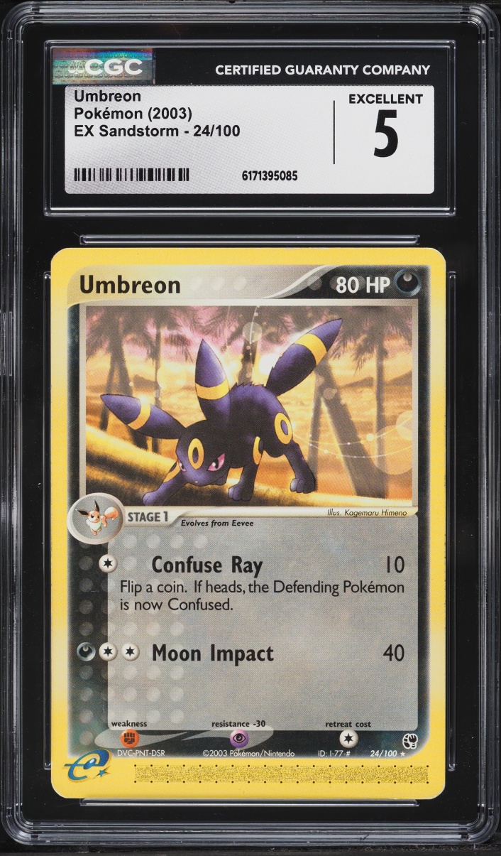 2003 Pokemon EX Sandstorm Umbreon #24 CGC 5 EX on Fanatics Collect