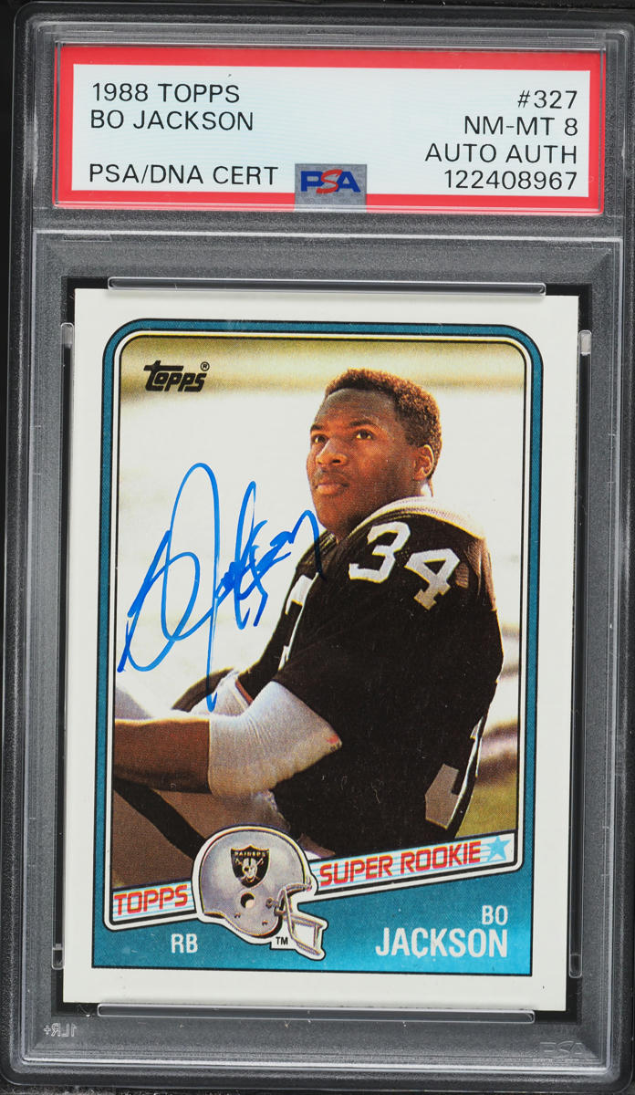 1988 Topps Football Bo Jackson ROOKIE AUTO #327 PSA/DNA 8 NM-MT on ...
