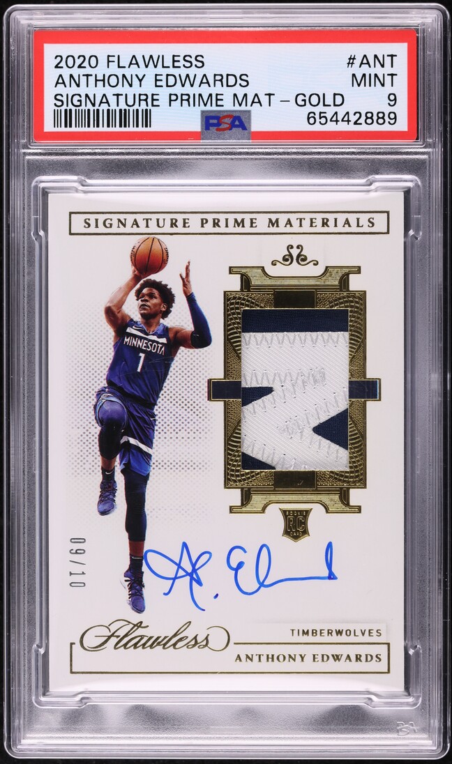 2020 Panini Flawless Gold Anthony Edwards ROOKIE PATCH AUTO /10 #SPM ...