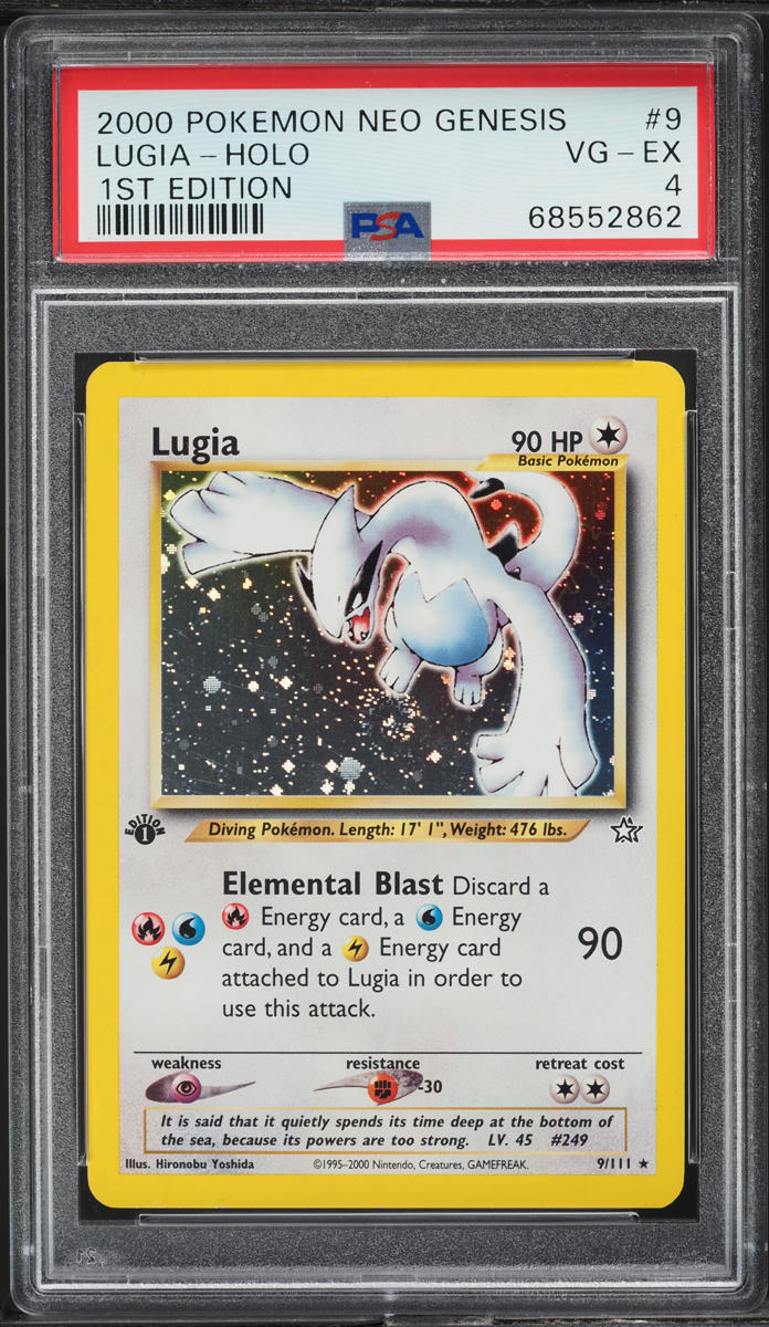 2000 Pokemon Neo Genesis 1st Edition Holo Lugia #9 PSA 4 VGEX on ...