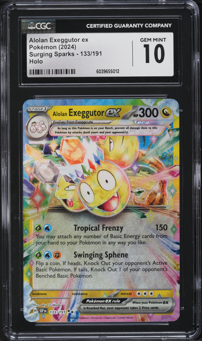 2024 Pokemon SV Surging Sparks Holo Alolan Exeggutor ex #133 CGC 10 GEM ...