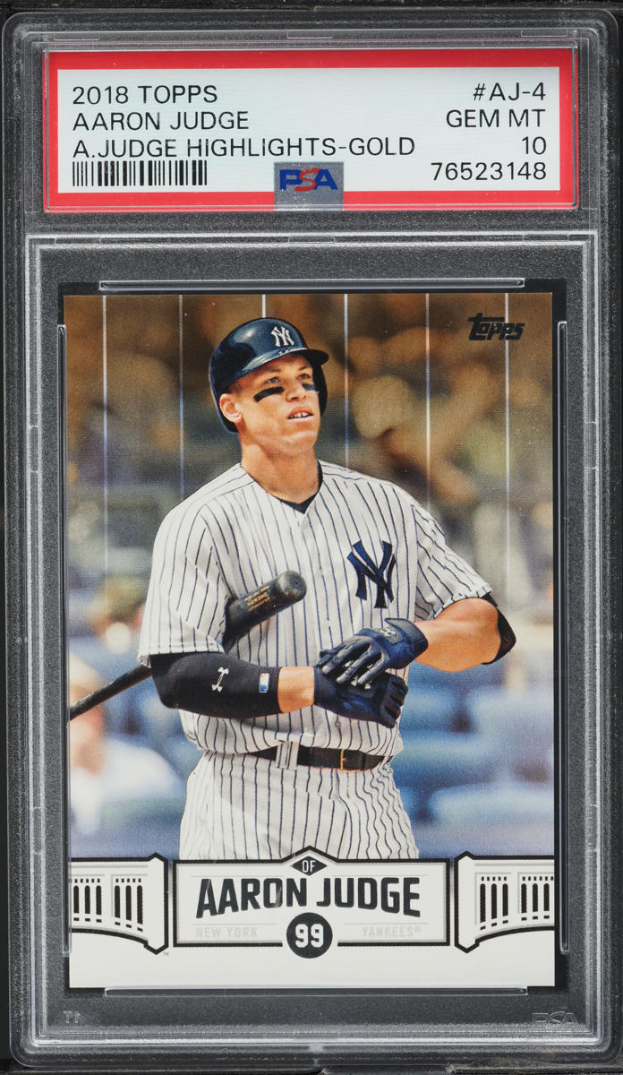 2018 Topps Highlights Gold Aaron Judge /50 #AJ-4 PSA 10 GEM MINT on ...