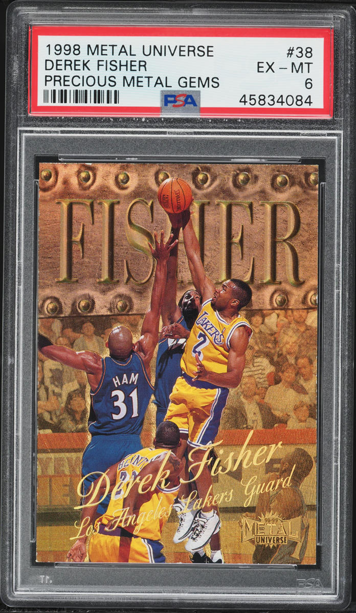 1998 Metal Universe Precious Metal Gems PMG Derek Fisher /50 #38 PSA 6 ...