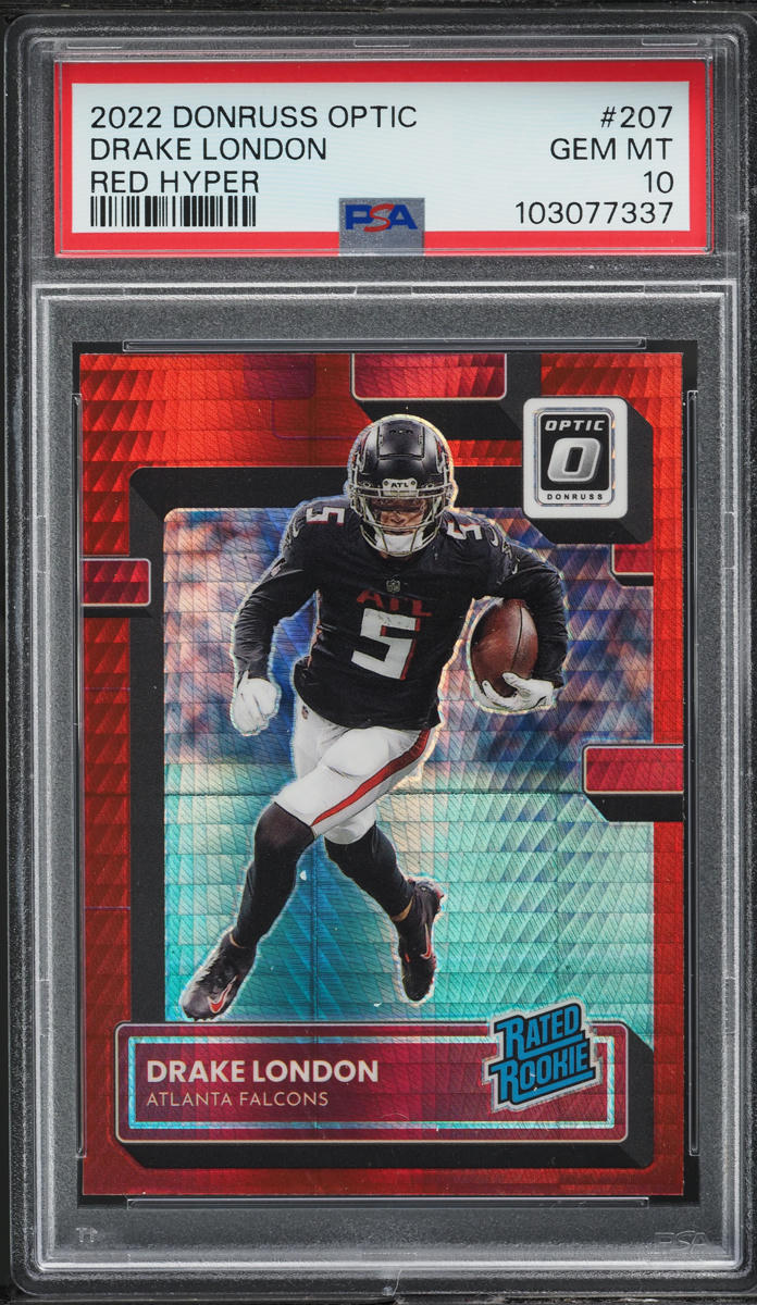 2022 Donruss Optic Red Hyper Drake London ROOKIE #207 PSA 10 GEM MINT ...