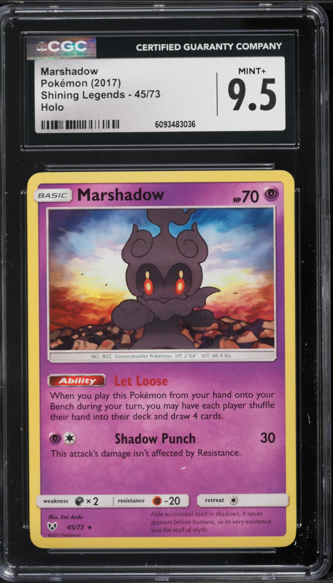 2017 Pokemon Sun & Moon Shining Legends Holo Marshadow #45 CGC 9.5 ...