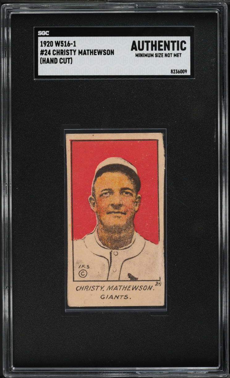 1920 W516-1 Strip Card Christy Mathewson #24 SGC AUTH on Fanatics Collect