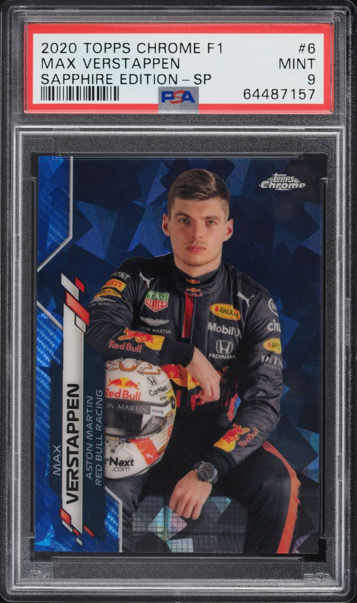 2020 Topps Chrome Formula 1 F1 Sapphire Max Verstappen SP #6 PSA 9 MINT ...