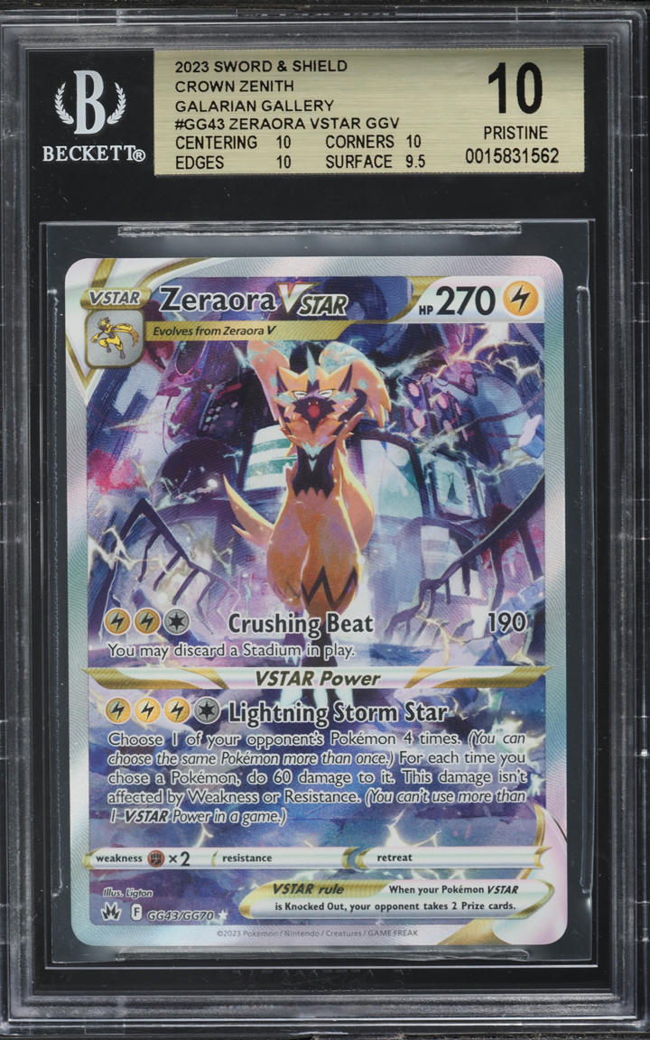 2023 Pokemon SWSH Crown Zenith Galarian Gallery Zeraora VSTAR #GG43 BGS 10 on Fanatics Collect