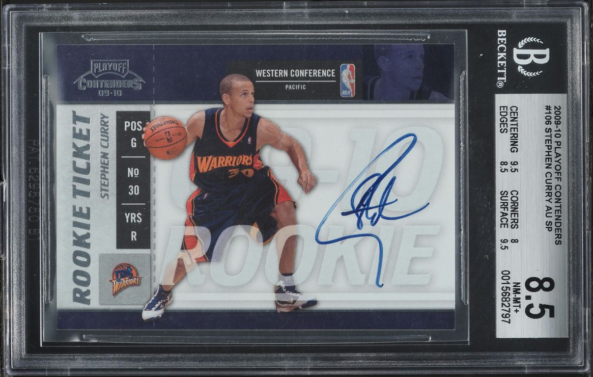 2009 Playoff Contenders Stephen Curry ROOKIE AUTO #106 BGS 8.5 NM-MT+ ...