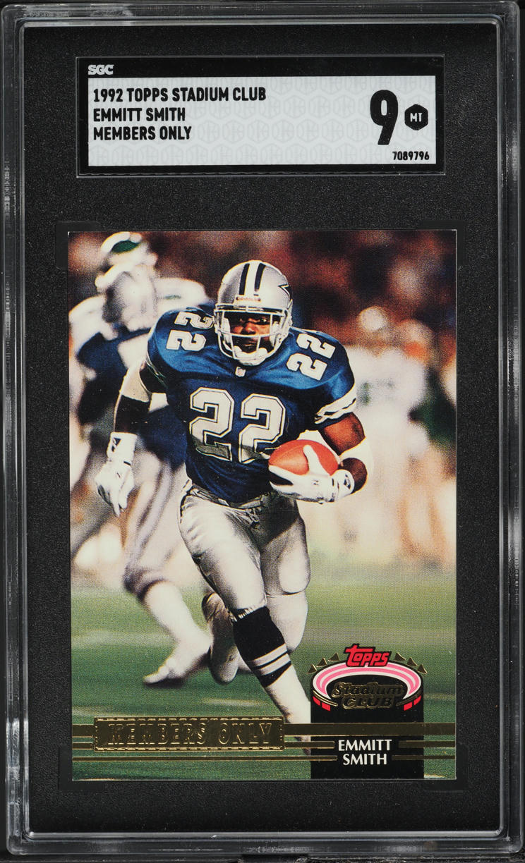 1992 Stadium Club Members Only Emmitt Smith SGC 9 MINT on Fanatics Collect