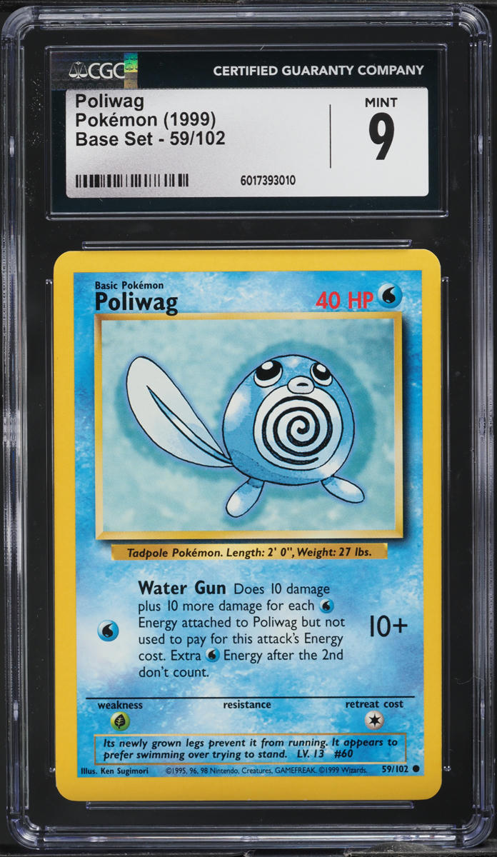 1999 Pokemon Base Set Poliwag #59 CGC 9 MINT on Fanatics Collect