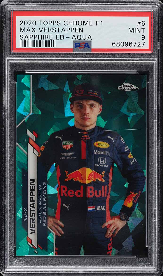 2020 Topps Chrome Formula 1 F1 Sapphire Edition Aqua Max Verstappen /99 #6 PSA 9 on Fanatics Collect