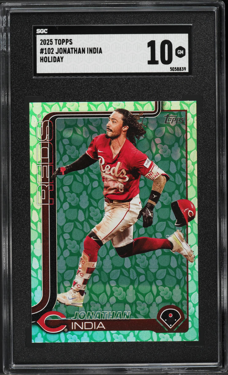 2025 Topps Holiday Jonathan India #102 SGC 10 GEM MINT on Fanatics Collect