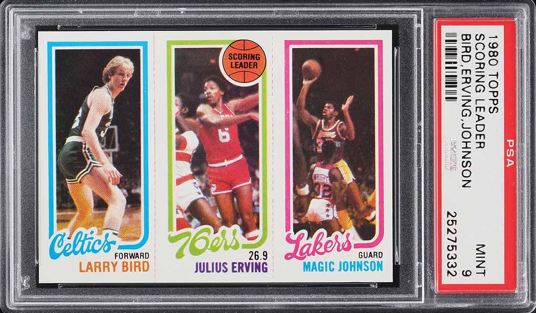 1980 Topps Basketball Larry Bird Julius Erving Magic Johnson ROOKIE PSA ...