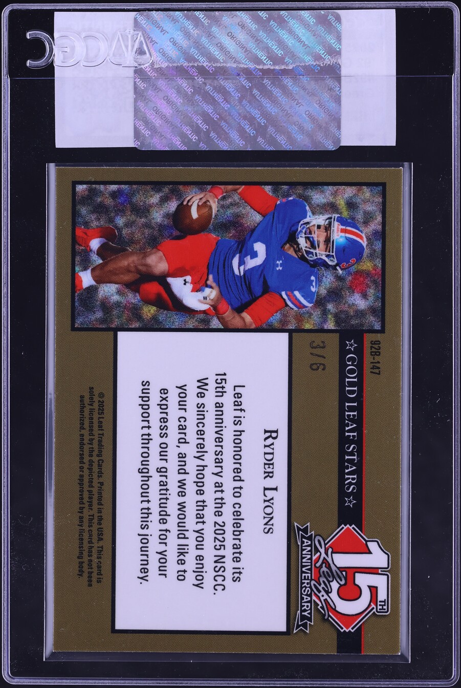 2025 Leaf 15th Anniversary '92 Gold Leaf Stars Green Shimmer Ryder ...