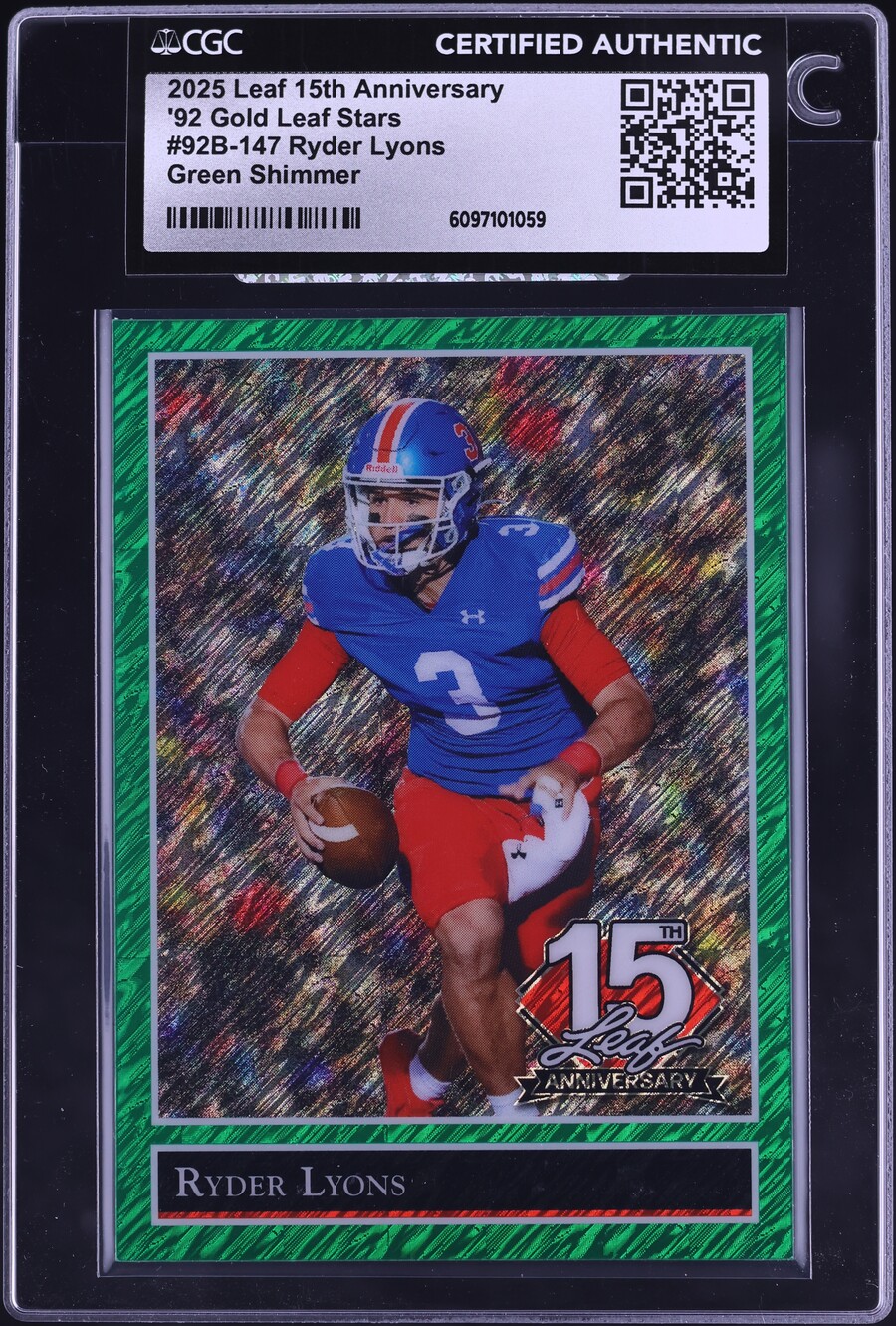 2025 Leaf 15th Anniversary '92 Gold Leaf Stars Green Shimmer Ryder ...