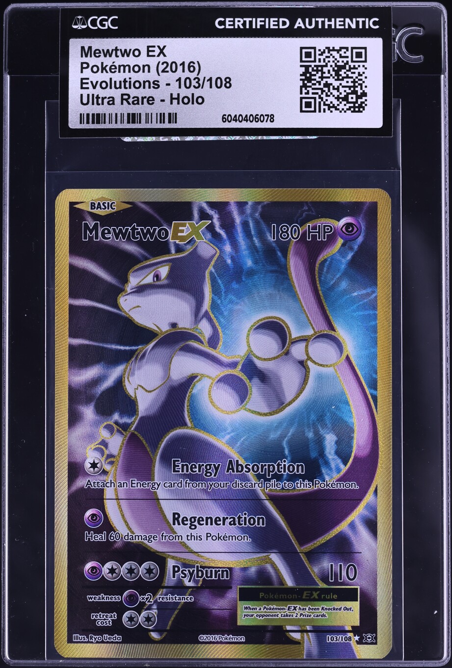 2016 Pokemon XY Evolutions Mewtwo EX #103 CGC AUTH on Fanatics Collect