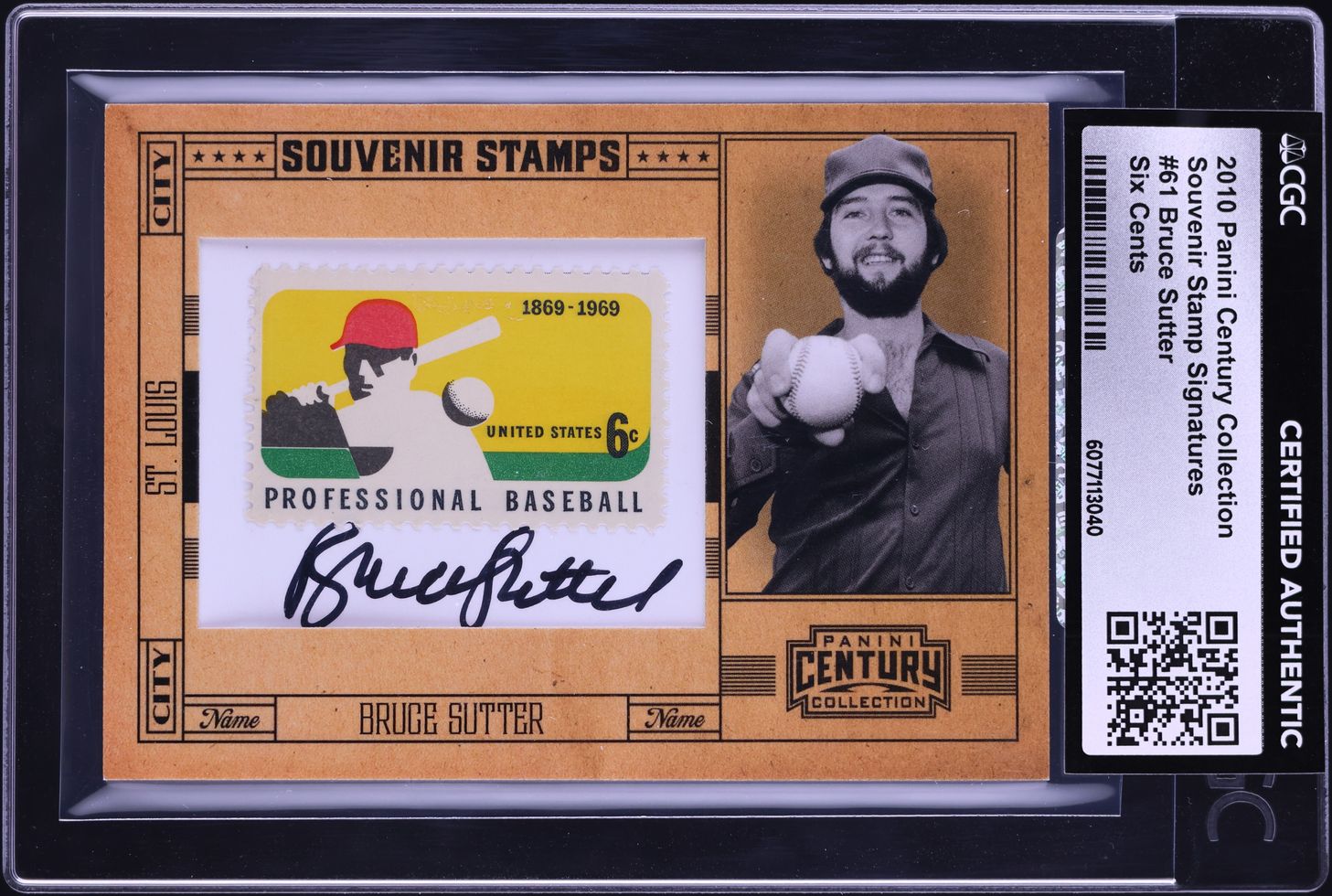 2010 Panini Century Collection Six Cents Bruce Sutter PATCH AUTO /25 ...