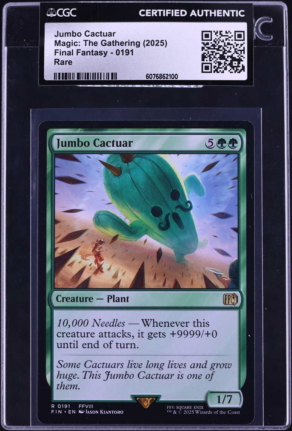 2025 Magic The Gathering MTG Final Fantasy Jumbo Cactuar #0191 CGC AUTH ...