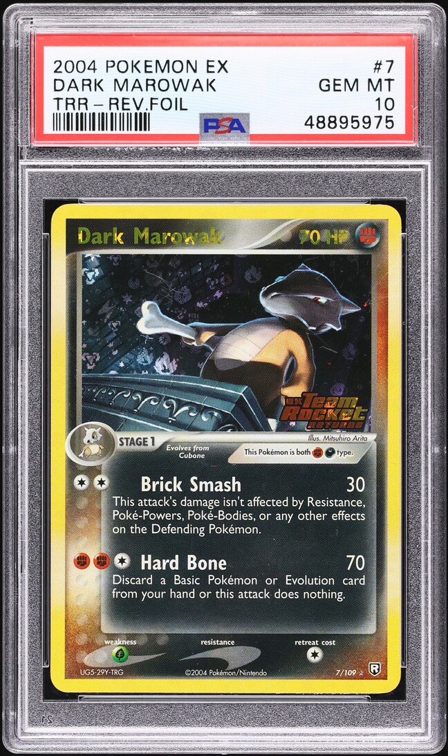 2004 Pokemon EX Team Rocket Returns Reverse Holo Dark Marowak #7 PSA 10 ...