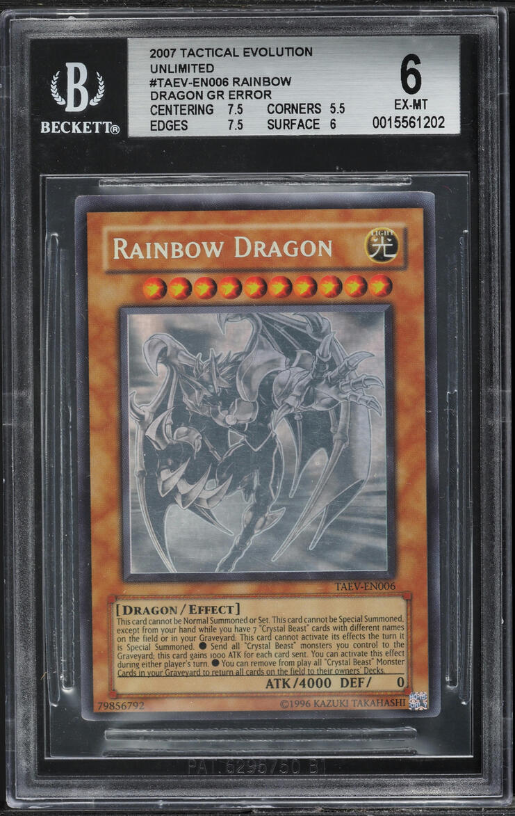 2007 Yu-Gi-Oh Tactical Evolution Unlimited Rainbow Dragon #TAEV-EN006 ...