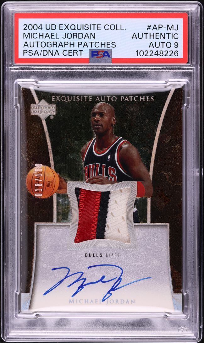 2004 Exquisite Collection Michael Jordan PATCH AUTO DNA 9 /100 #AP-MJ ...